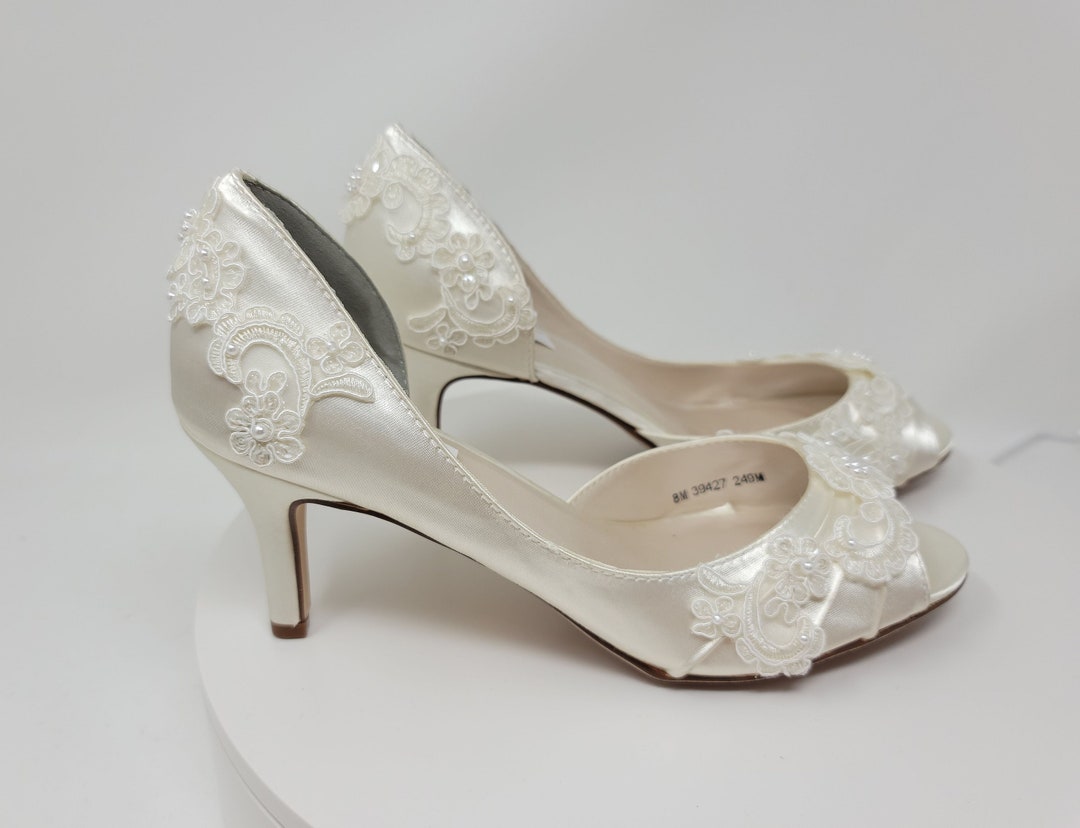 Ivory Wedding Shoes Ivory Bridal Shoes White Bridal Shoes Lace Wddding ...
