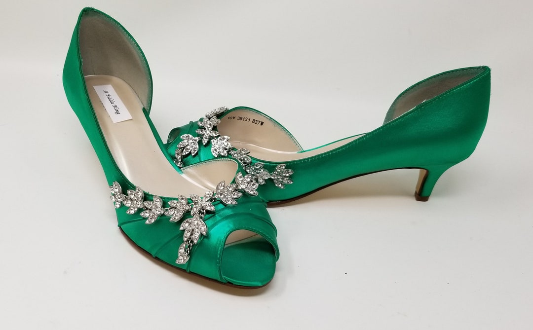 Emerald Green Wedding Shoes With Crystal Vine Emerald Green - Etsy