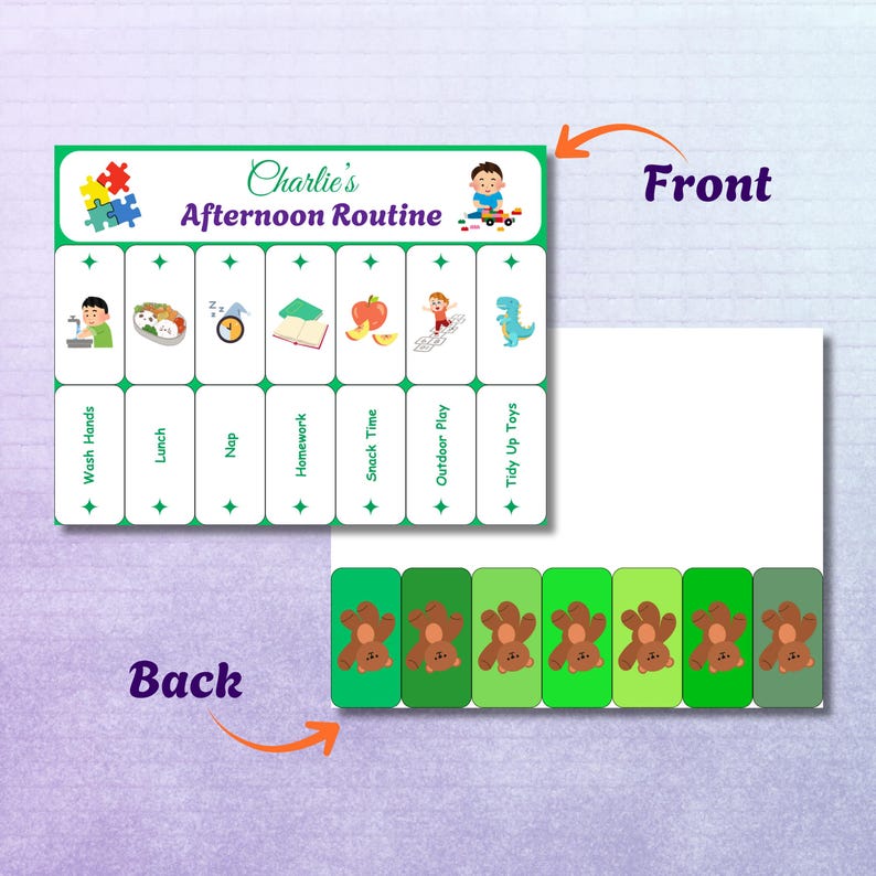 Editable Flip Routine Chart for Kids • Visual Schedule (canva Template ...