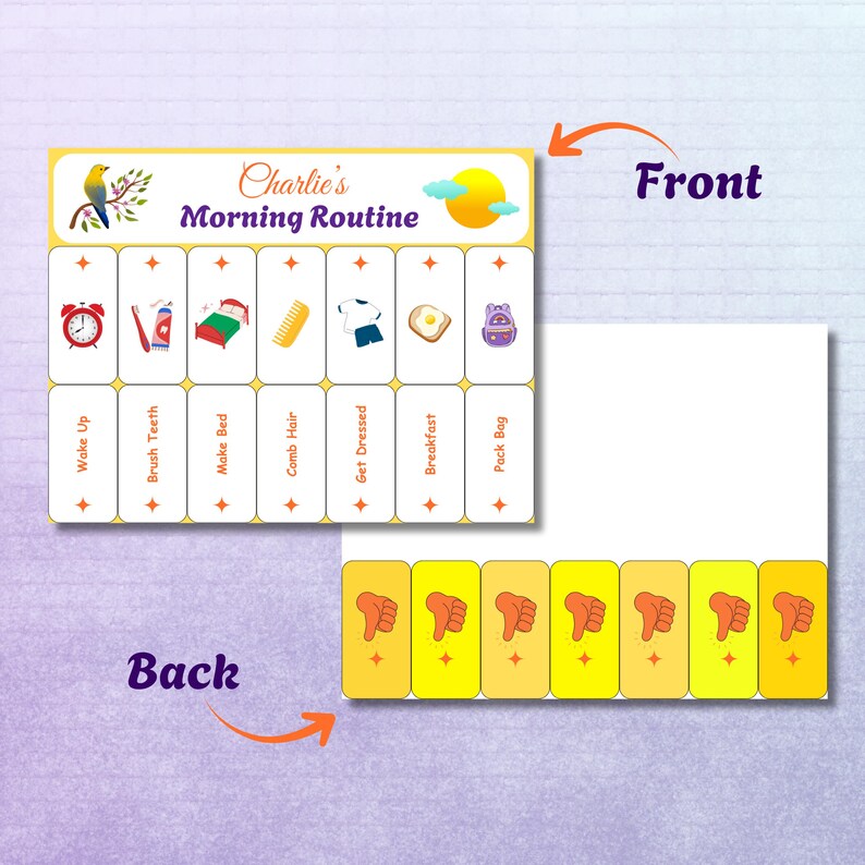 Editable Flip Routine Chart for Kids • Visual Schedule (canva Template ...