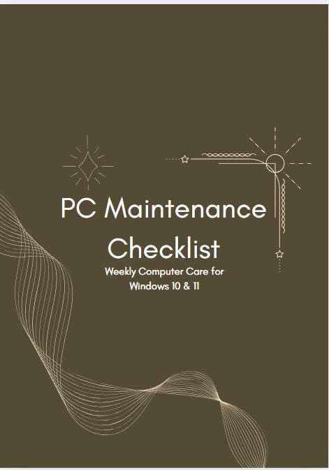PC Maintenance Checklist | Printable PDF | Weekly Computer Care Planner - Etsy