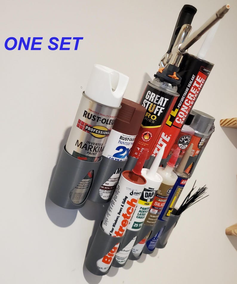 Wall Mount Spray Can & Caulk Tube Organizers - Holder - Storage - Rack ...