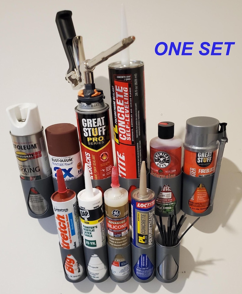 Wall Mount Spray Can & Caulk Tube Organizers - Holder - Storage - Rack ...