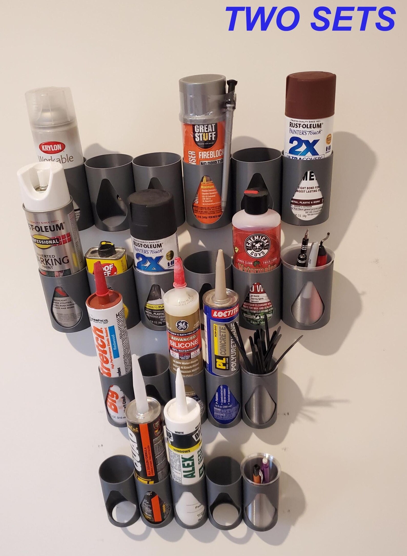 Wall Mount Spray Can & Caulk Tube Organizers - Holder - Storage - Rack ...