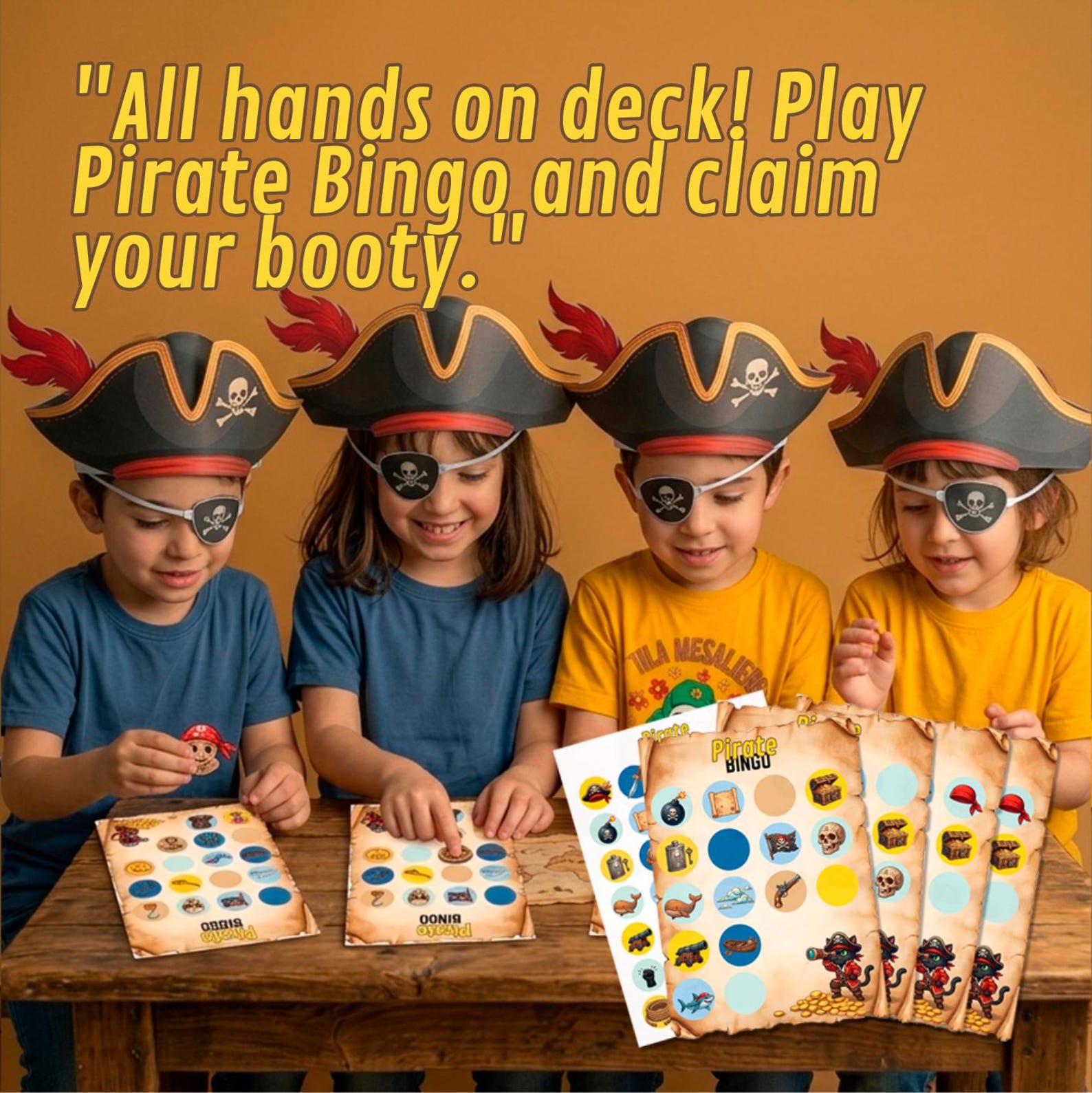 Bingo Game Printable for Kids | Pirate Party Activity | Birthday ...
