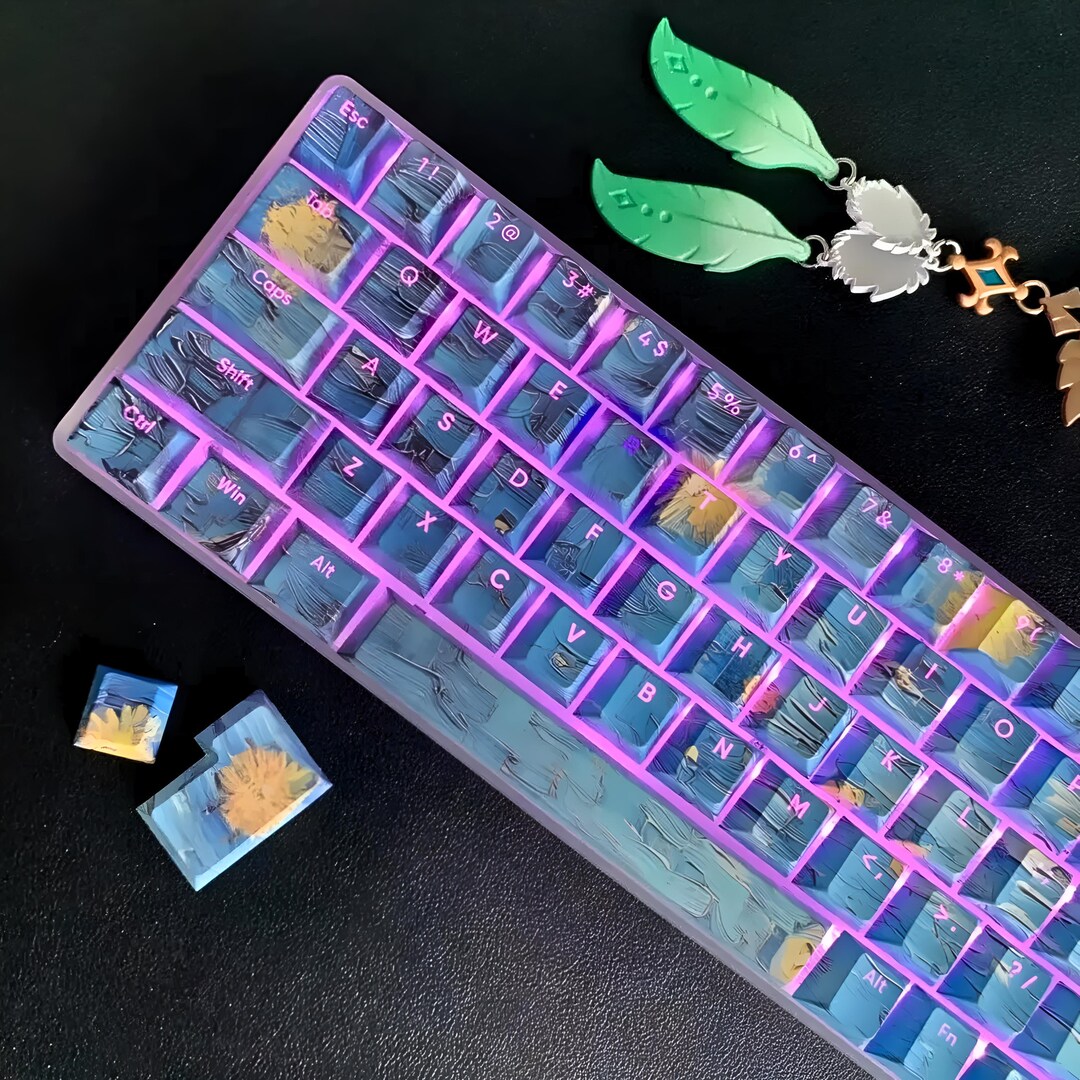 Starry Night Custom Keycaps – Premium PBT Artisan 130 Keys – Cherry ...