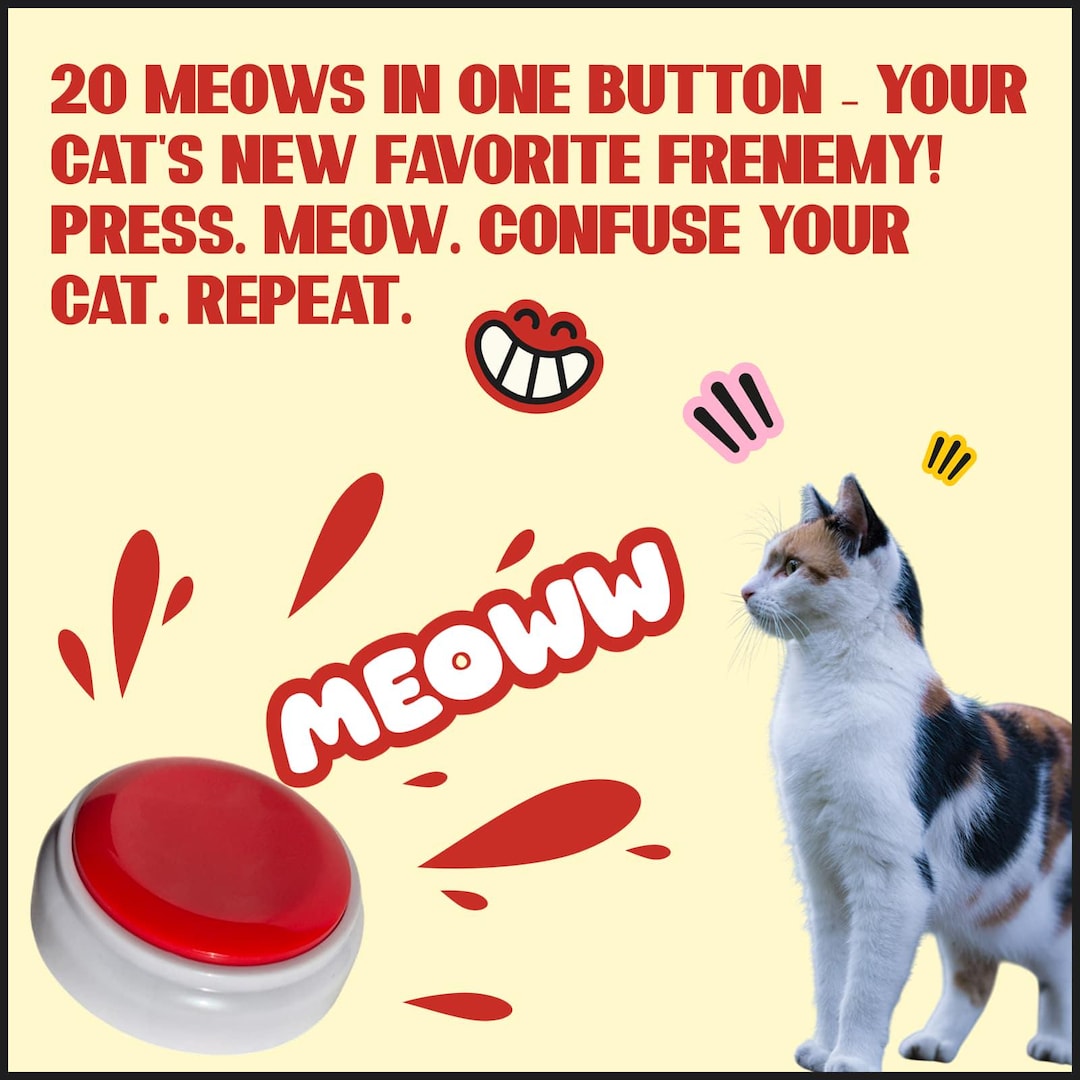 20 Cat Sounds in a Buzzer – Push Button With Clear Cat Meows - Etsy