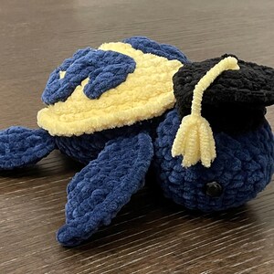 Graduation Turtle Crochet Plushie Stuffed Animal Amigurumi Customizable ...