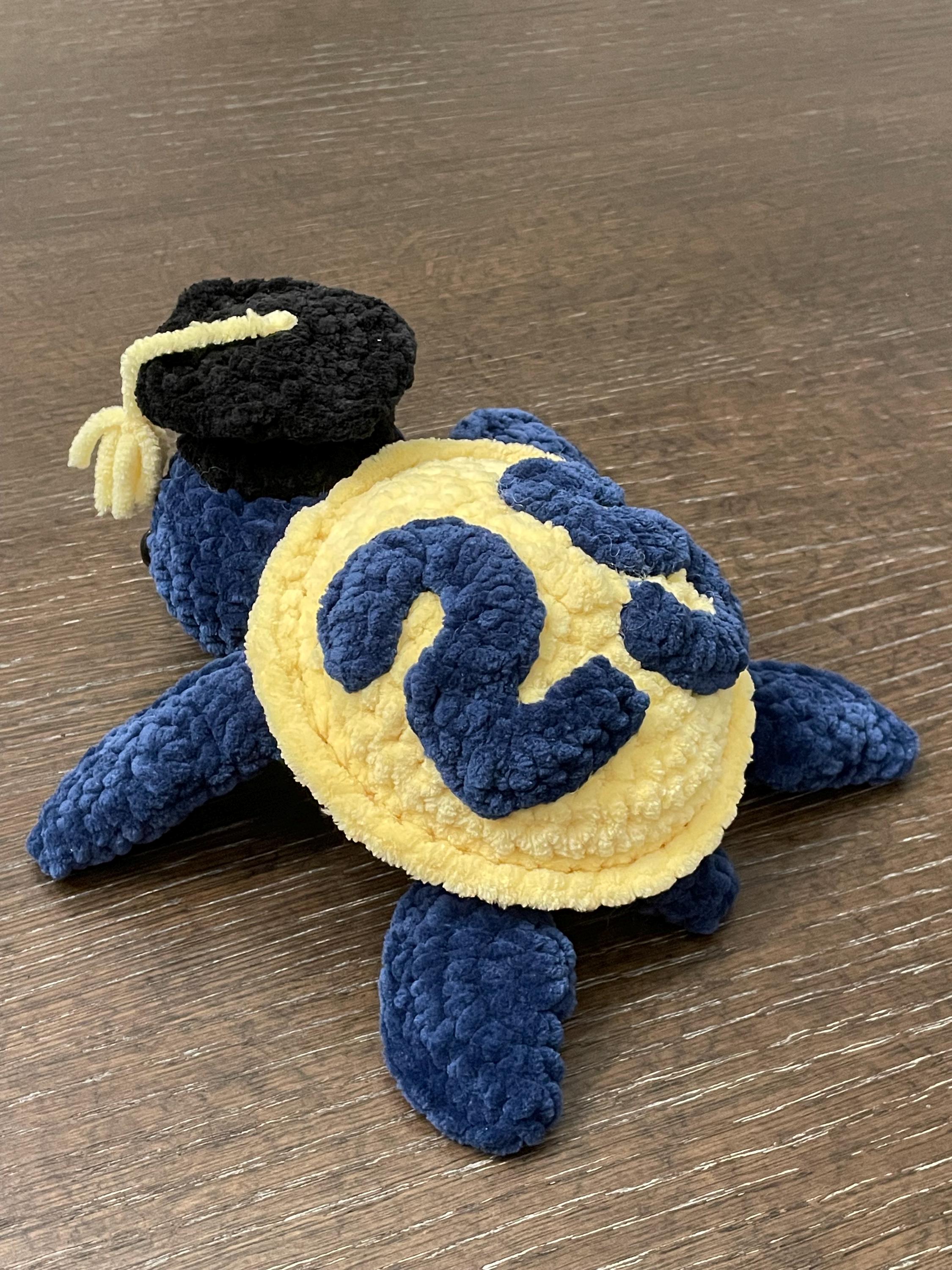 Graduation Turtle Crochet Plushie Stuffed Animal Amigurumi Customizable ...