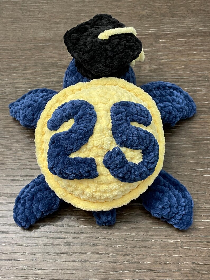 Graduation Turtle Crochet Plushie Stuffed Animal Amigurumi Customizable ...
