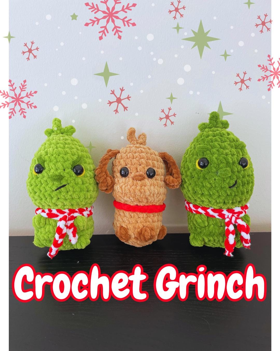 Grinch and Max Crochet Amigurumi Plushie Stuffed Animals - Etsy