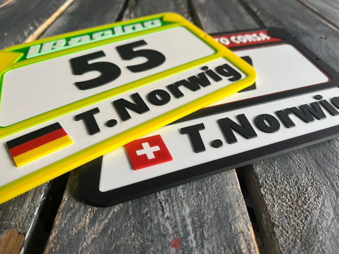 Personalisiertes 3D Racing Number and Name Plate | Iracing · Assetto ...