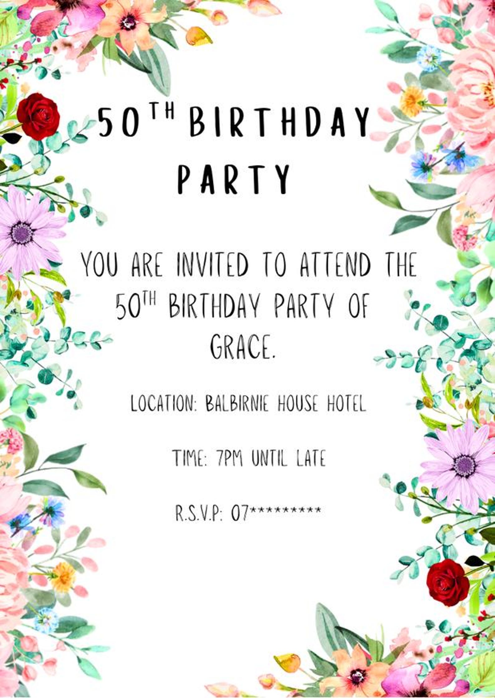 50th Birthday Party Invitation. - Etsy