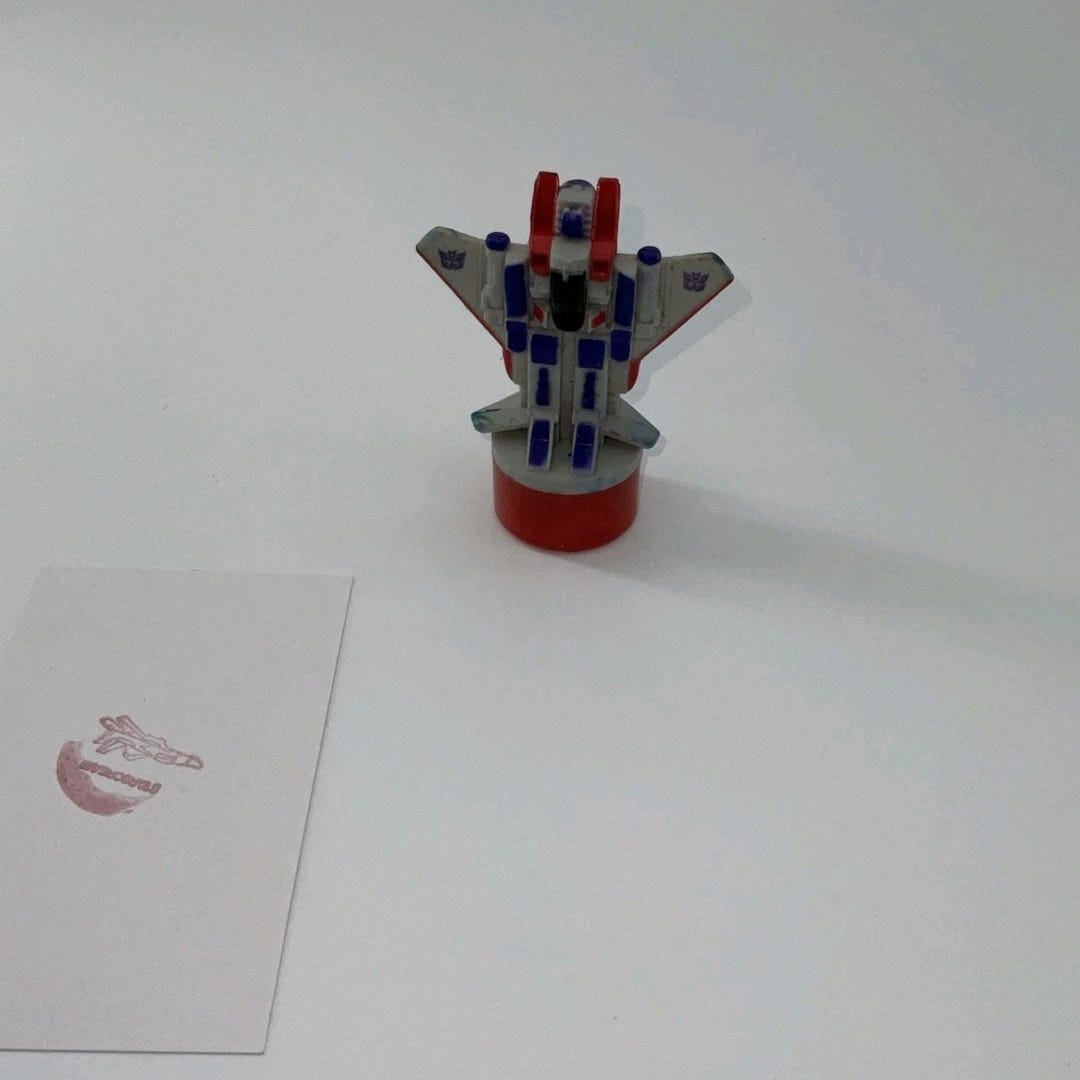 Vintage 1984 Hasbro Transformers Starscream Stamp Bot - Etsy