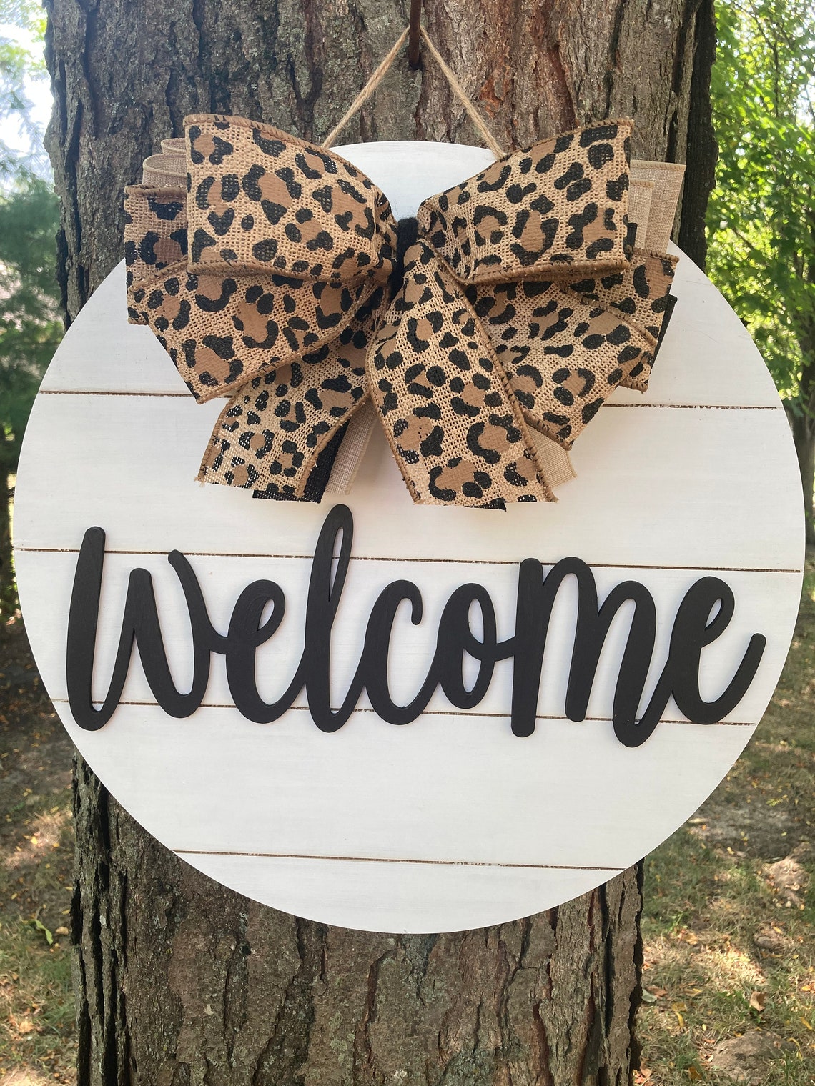 Fall Wreath Everyday Welcome Sign Leopard Sign Animal Print | Etsy