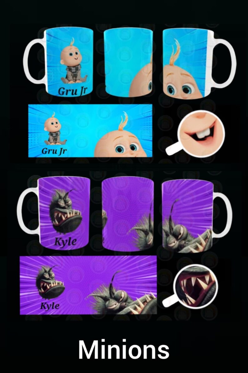 Minions Mug Wraps With Mouths Set 1 - Etsy Australia