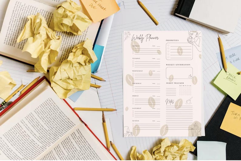 Weekly Planner Template – Coffee-inspired Digital Planner, Printable ...