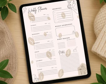 Weekly Planner Template – Coffee-inspired Digital Planner, Printable ...