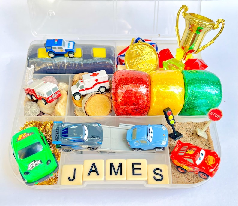 Personalized Cars Play Dough Sensory Kit: Lightning Mcqueen Birthday ...