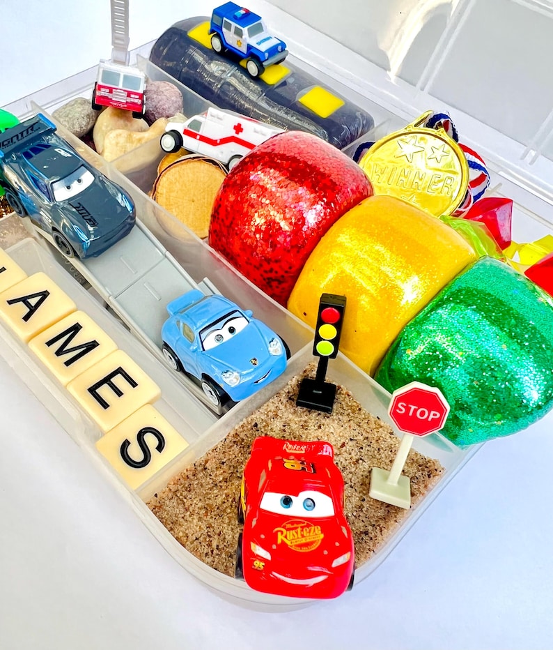 Personalized Cars Play Dough Sensory Kit: Lightning Mcqueen Birthday ...