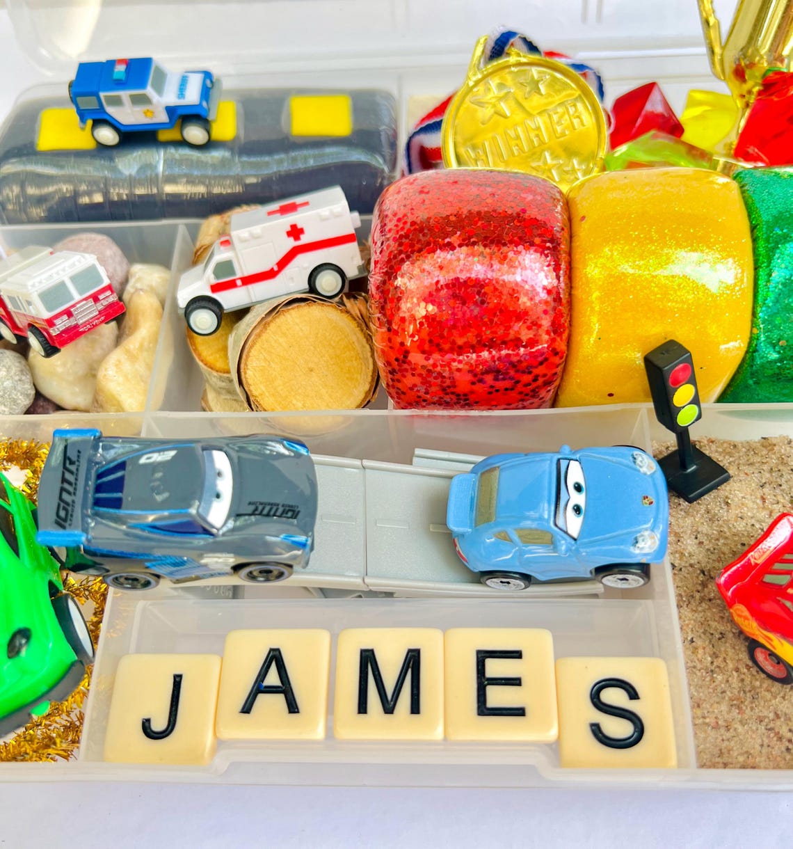Personalized Cars Play Dough Sensory Kit: Lightning Mcqueen Birthday ...