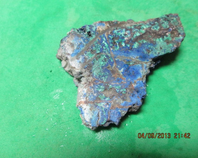 Azurite and Malachite Grass Green Azurite Blue Stone Slab Wire - Etsy