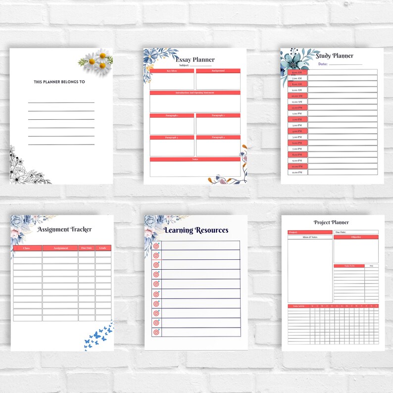 Printable Student Planner Bundle: College, High School, and Homeschool ...
