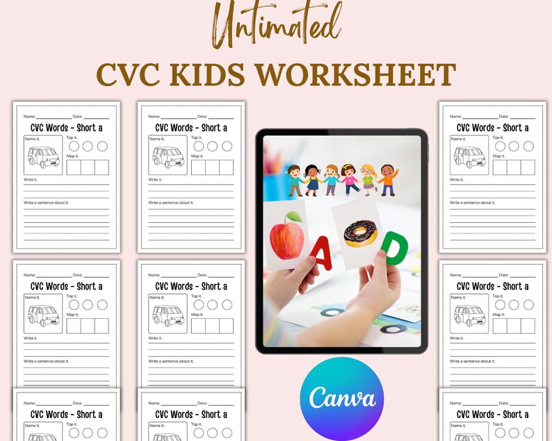 Printable CVC Word Worksheets for Kids – Phonics Activity, Early ...