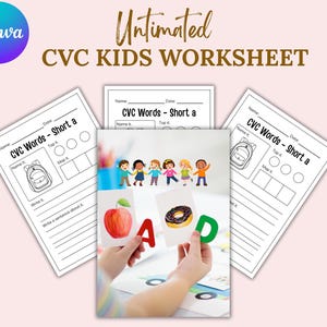 Printable CVC Word Worksheets for Kids – Phonics Activity, Early ...