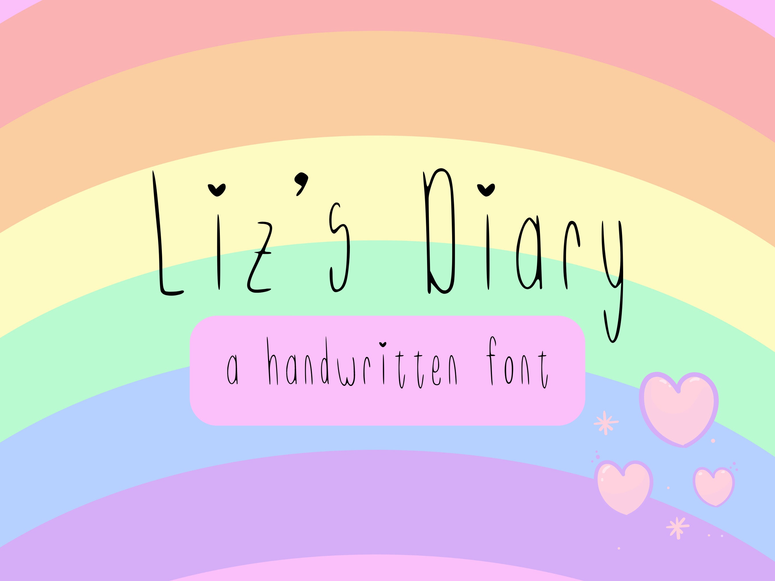 Kawaii Handwritten Font, Heart Font, Cute and Playful Font, Sans Serif ...