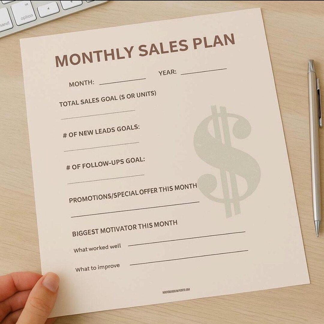 Sales Tracker Printable: Monthly Business Planner, Goal Setting ...