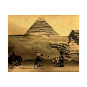 Vintage 1930s Pyramids of Egypt Art Print Tourists on the Pyramids - Etsy