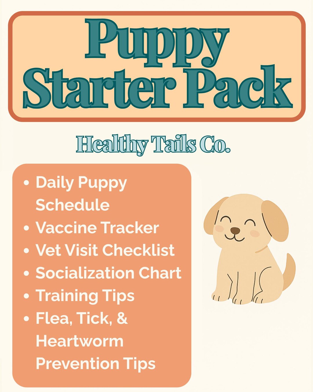 Puppy Starter Pack Printable | New Puppy Checklist, Vaccine Tracker ...