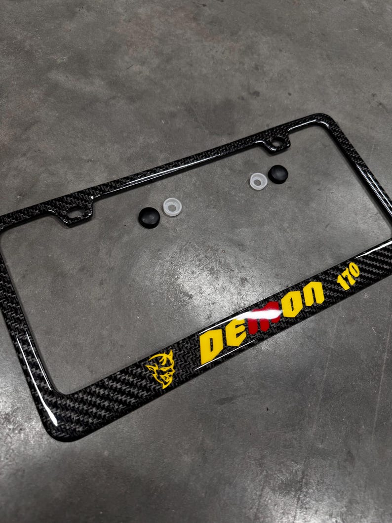 Dodge Demon Hellcat Challenger Charger Carbon Fiber License Plate Frame ...