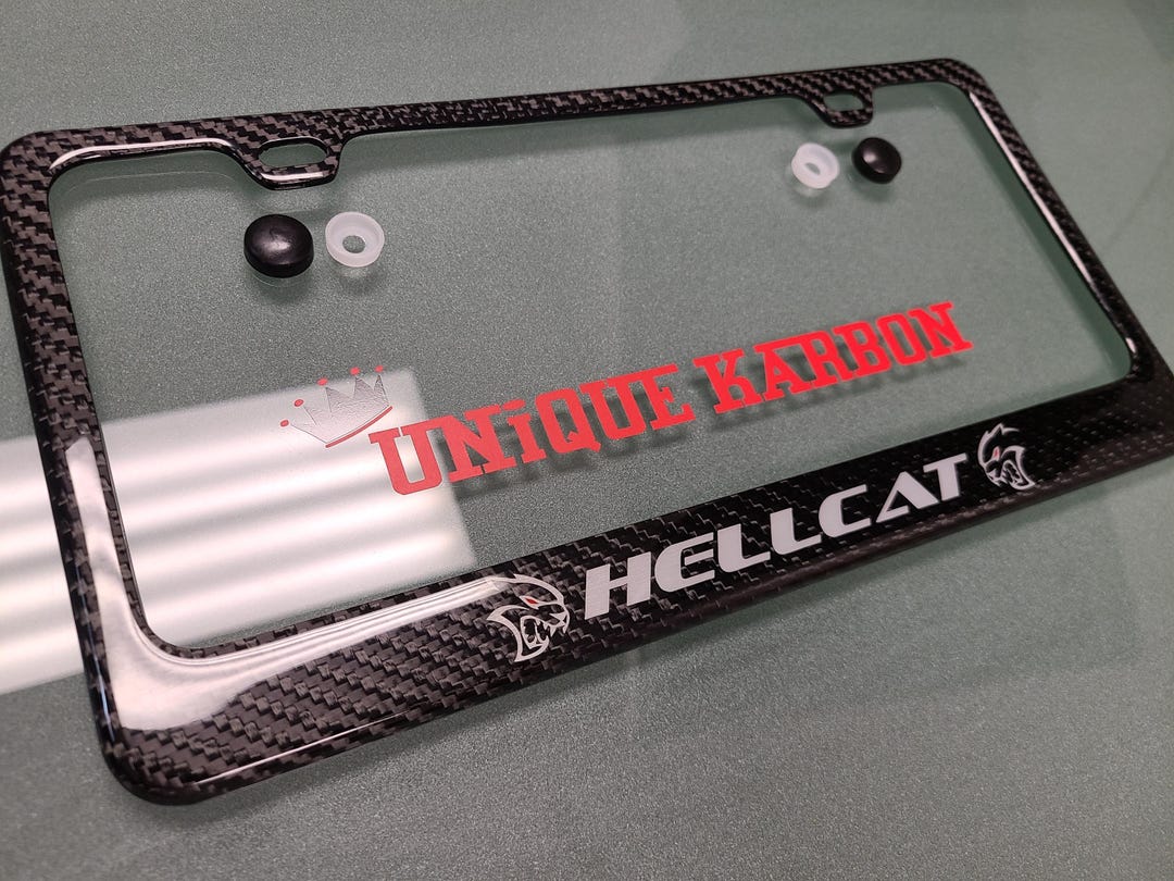 Dodge Hellcat Carbon Fiber License Plate Frame - Etsy