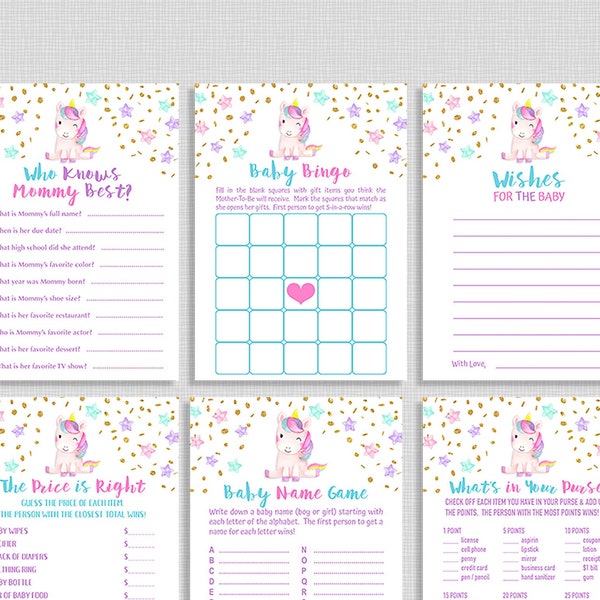 Unicorn Baby Shower - Etsy