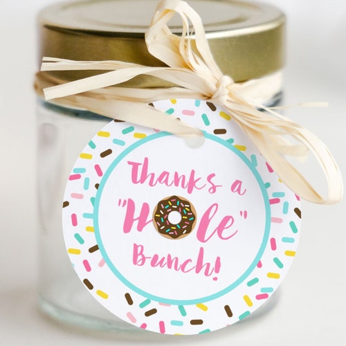 Editable Donut Favor Tags Tags Donut Birthday Donut Thank You - Etsy