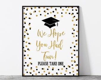 Party Favor Sign We Hope You Had Fun Please Take One White - Etsy Canada