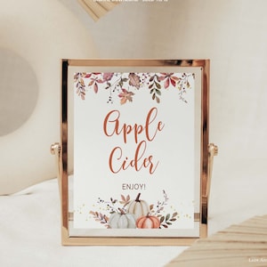 Fall Apple Cider Party Sign Fall Pumpkin Season Cider Table - Etsy