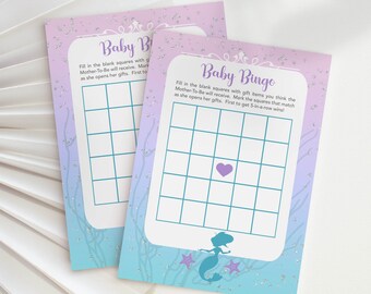 Mermaid Baby Shower Bingo - Etsy