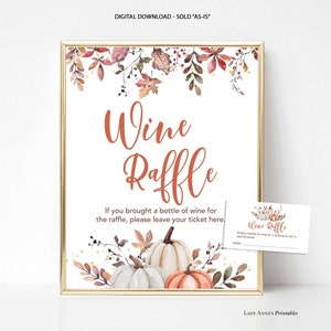 Fall Wine Raffle Tickets & Sign Bring a Bottle of Wine Fall - Etsy