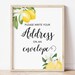 Address an Envelope Shower Sign Lemon Citrus Shower Sign - Etsy