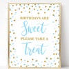 Birthdays Are Sweet Please Take a Treat Party Sign, Black & Gold ...