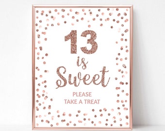 13th Birthday Sign Cheers to 13 Years Rose Gold 13th - Etsy Canada