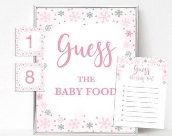 Guess the Baby Food Game Sign and Cards Winter PRINTABLE - Etsy
