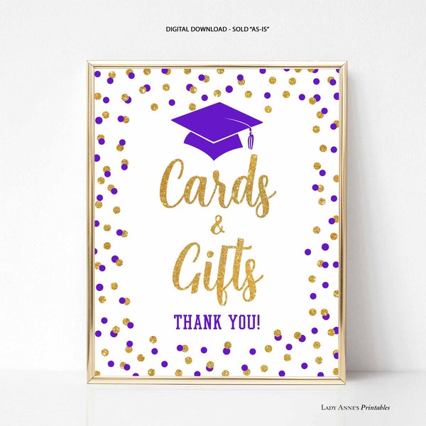 Purple and Gold Graduation Decor - Etsy