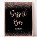 Dessert Bar Party Sign, Dessert Table Sign, Rose Gold & Black Confetti ...
