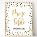Prize Table Printable Sign, Black & Gold Glitter Confetti Shower Sign ...
