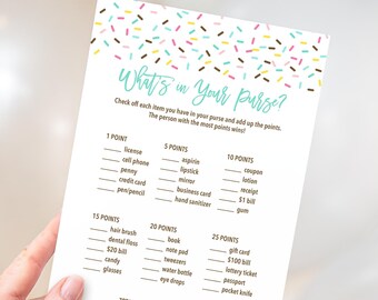 What's in Your Purse Baby Shower Game - Etsy