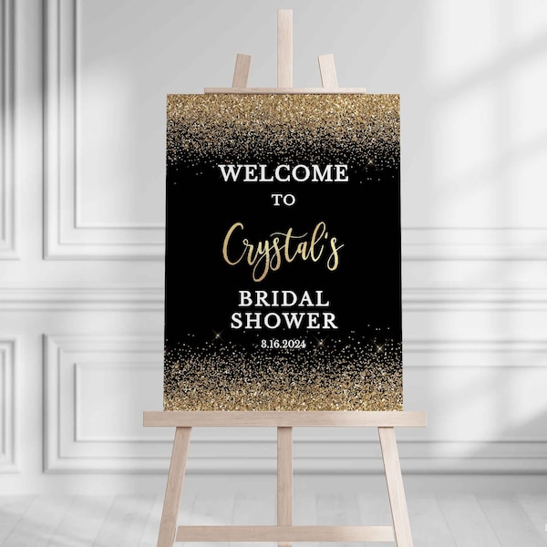 Black and Gold Welcome Sign - Etsy